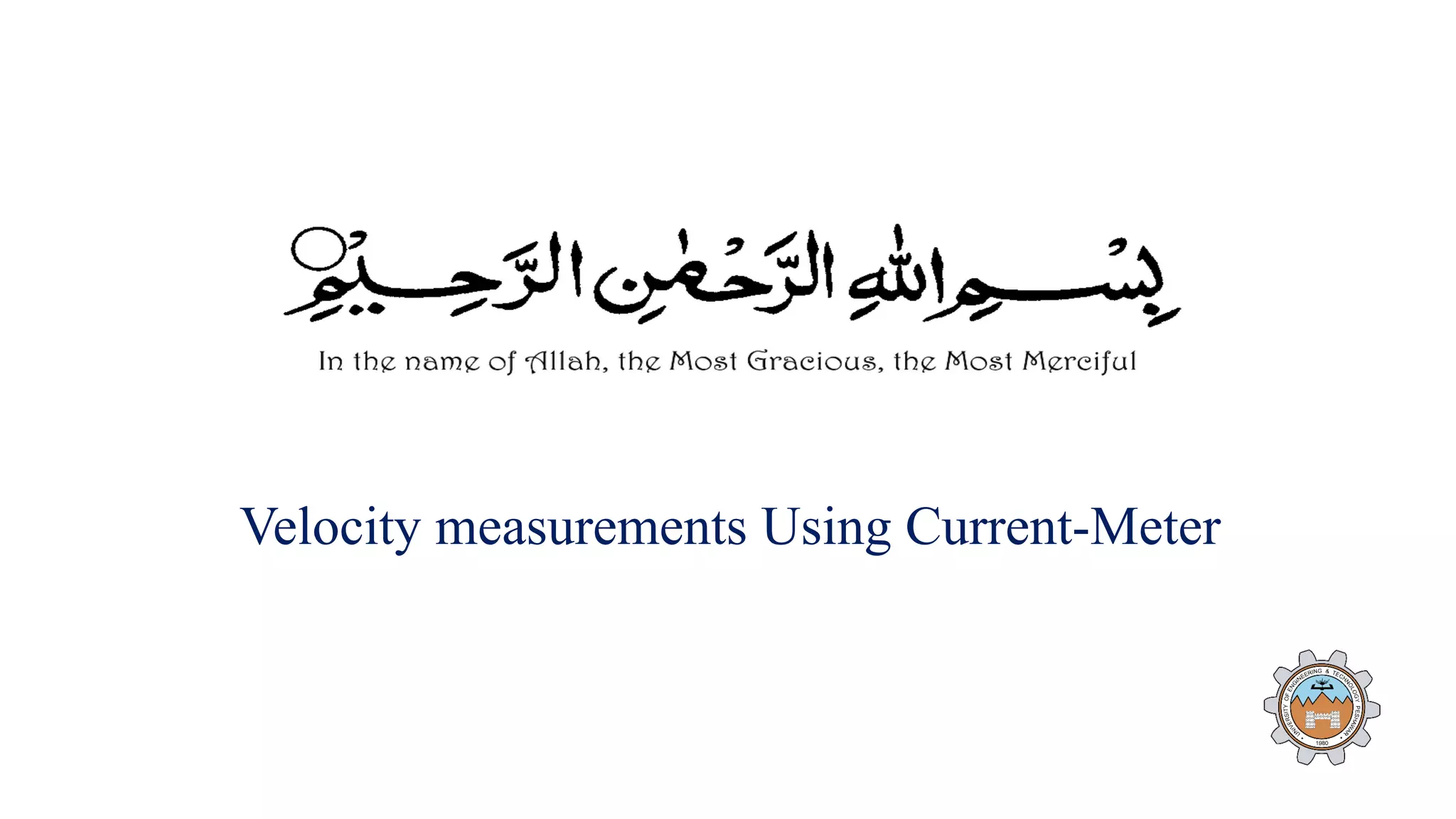 Velocity measurement using current meter | PDF