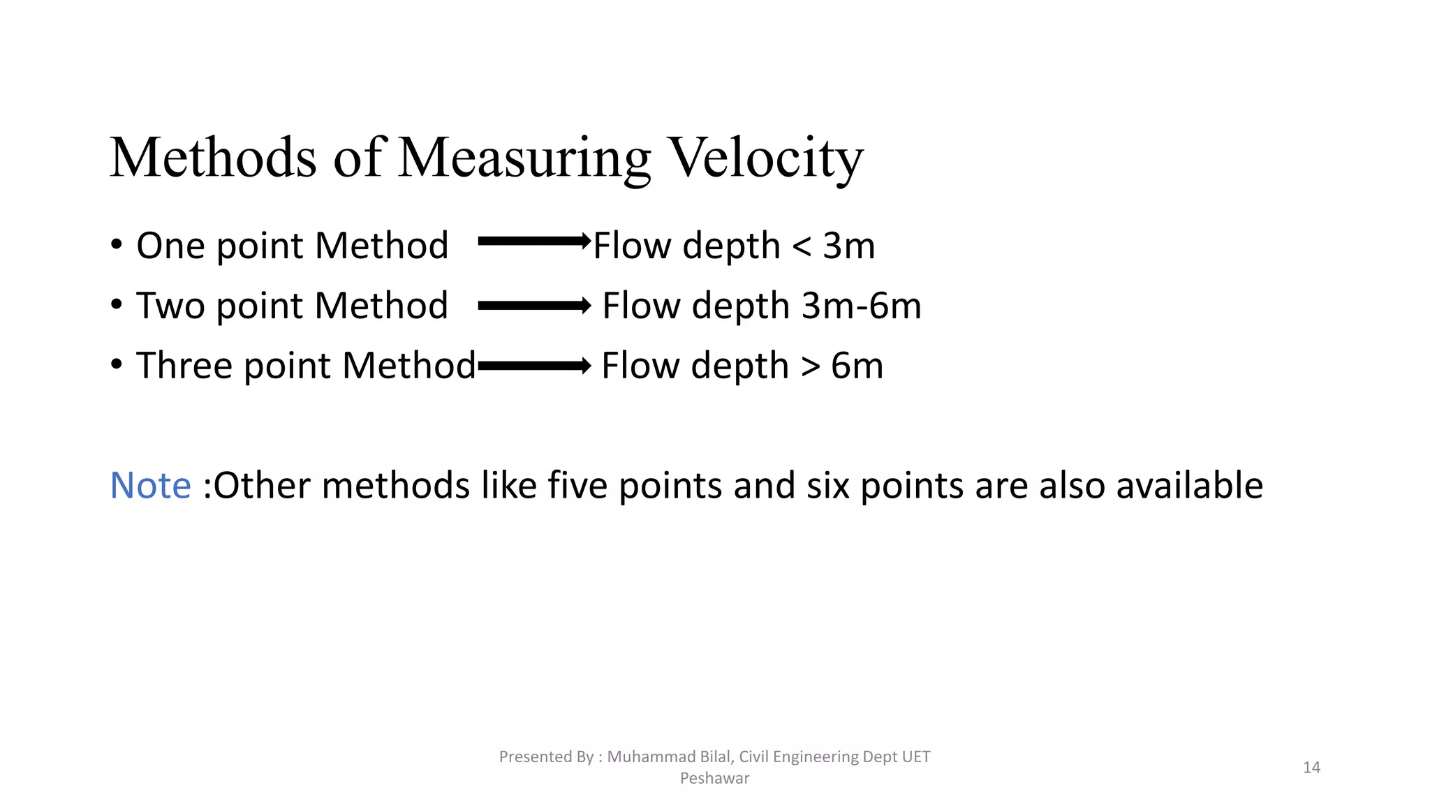 Velocity measurement using current meter | PDF