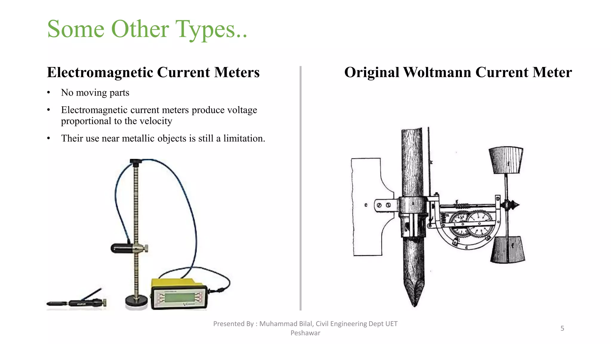Velocity Measurement Using Current Meter Pdf Physics Science