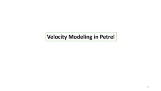 Velocity model building in Petrel | PDF