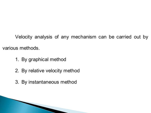 Velocity of mechasnism_by_graphical | PPTX | Physics | Science