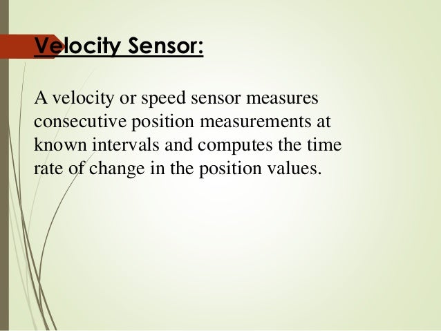 Velocity sensors in_robotics