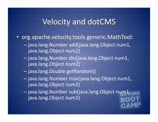 Velocity tips and tricks | PPT