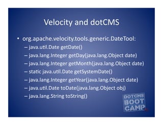 Velocity tips and tricks | PPT