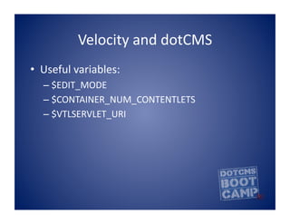 Velocity tips and tricks | PPT