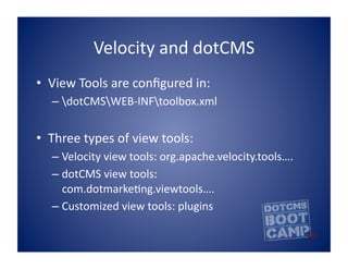 Velocity tips and tricks | PPT
