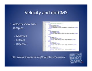 Velocity tips and tricks | PPT