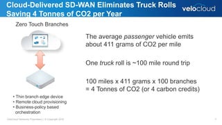 Cloud-Delivered SD-WAN is Earth Friendly - VeloCloud | PPT
