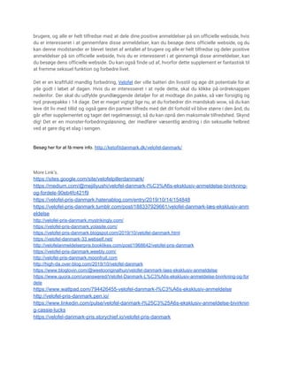 Velofel Danmark - Læs eksklusiv anmeldelse, bivirkning og fordele | PDF