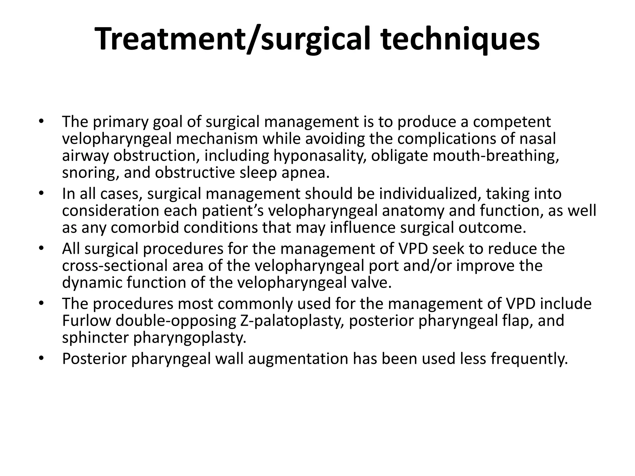 Velopharyngeal dysfunction (VPD) | PPTX