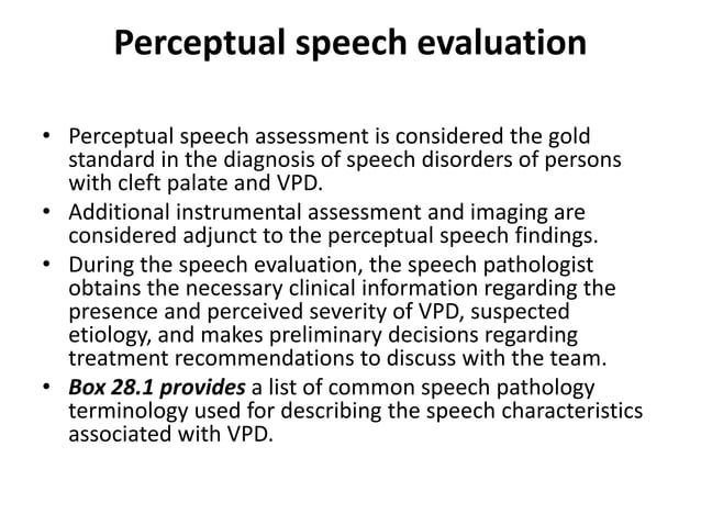 Velopharyngeal dysfunction (VPD) | PPTX | Ear, Nose and Throat ...