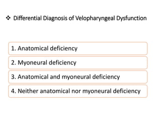 Velopharyngeal insufficiency parag | PPTX