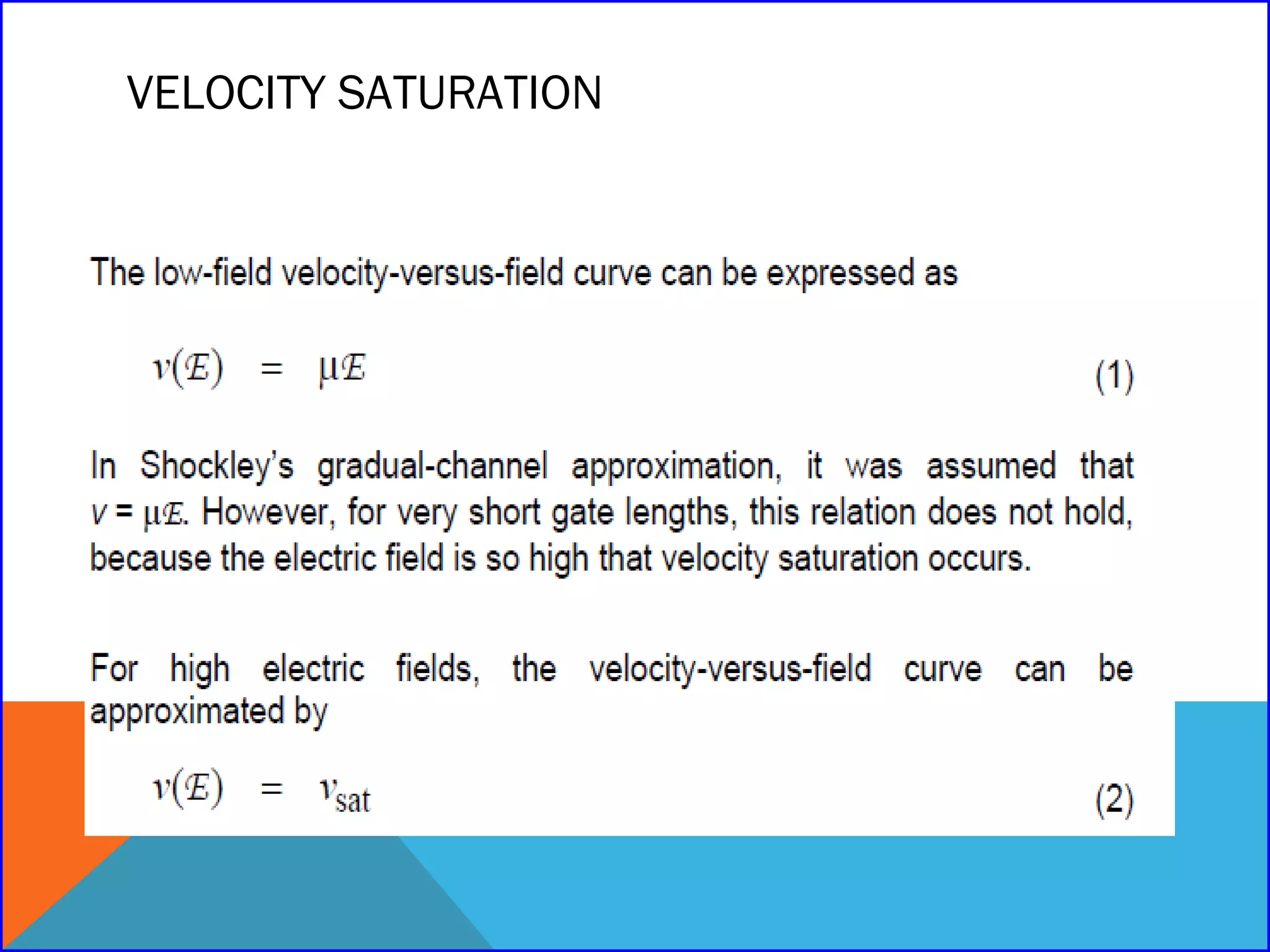 Velosity saturation | PPT