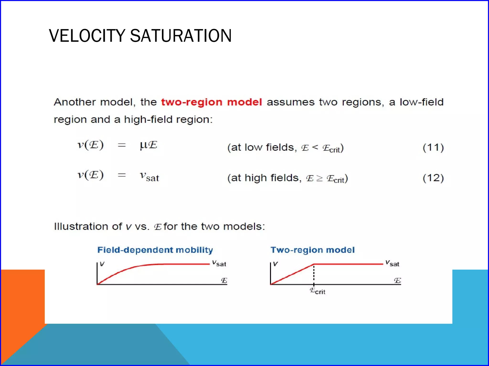 Velosity saturation | PPT
