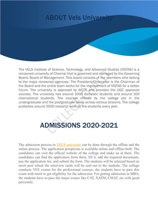 Vels university | PDF