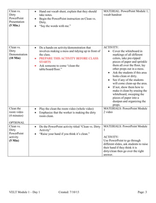 VELT Module 1 Lesson Plan | DOCX