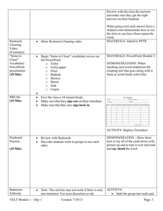 VELT Module 2 Lesson Plan | DOCX