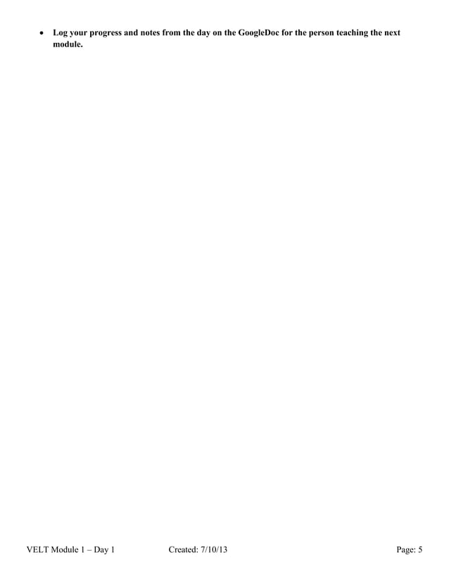 VELT Module 3 Lesson Plan | PDF