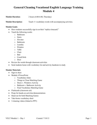 VELT Module 4 Lesson Plan | DOCX