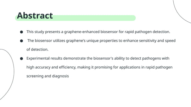 Graphene enhanced rapid pathogen detecting biosensor | PPT