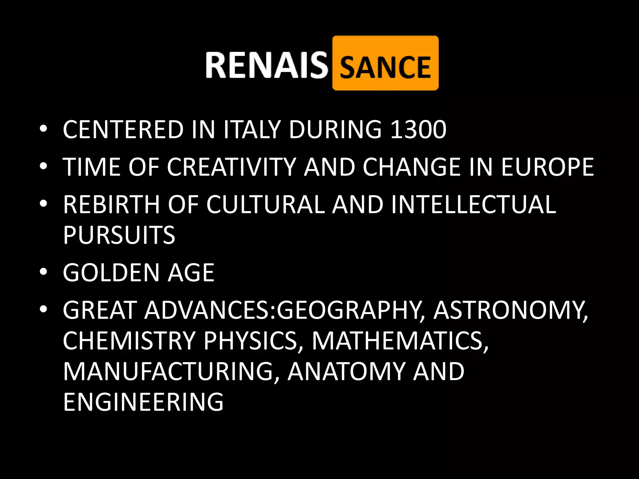 The Advance of science and technology during renaissance | PPTX