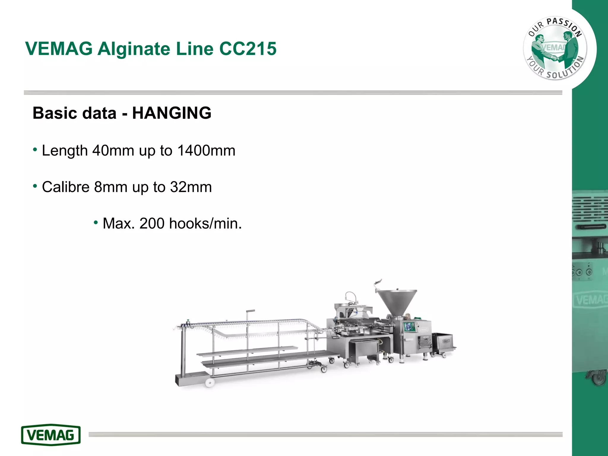 Vemag Alginate Sausage line (no collagen or natural casings) | PPT