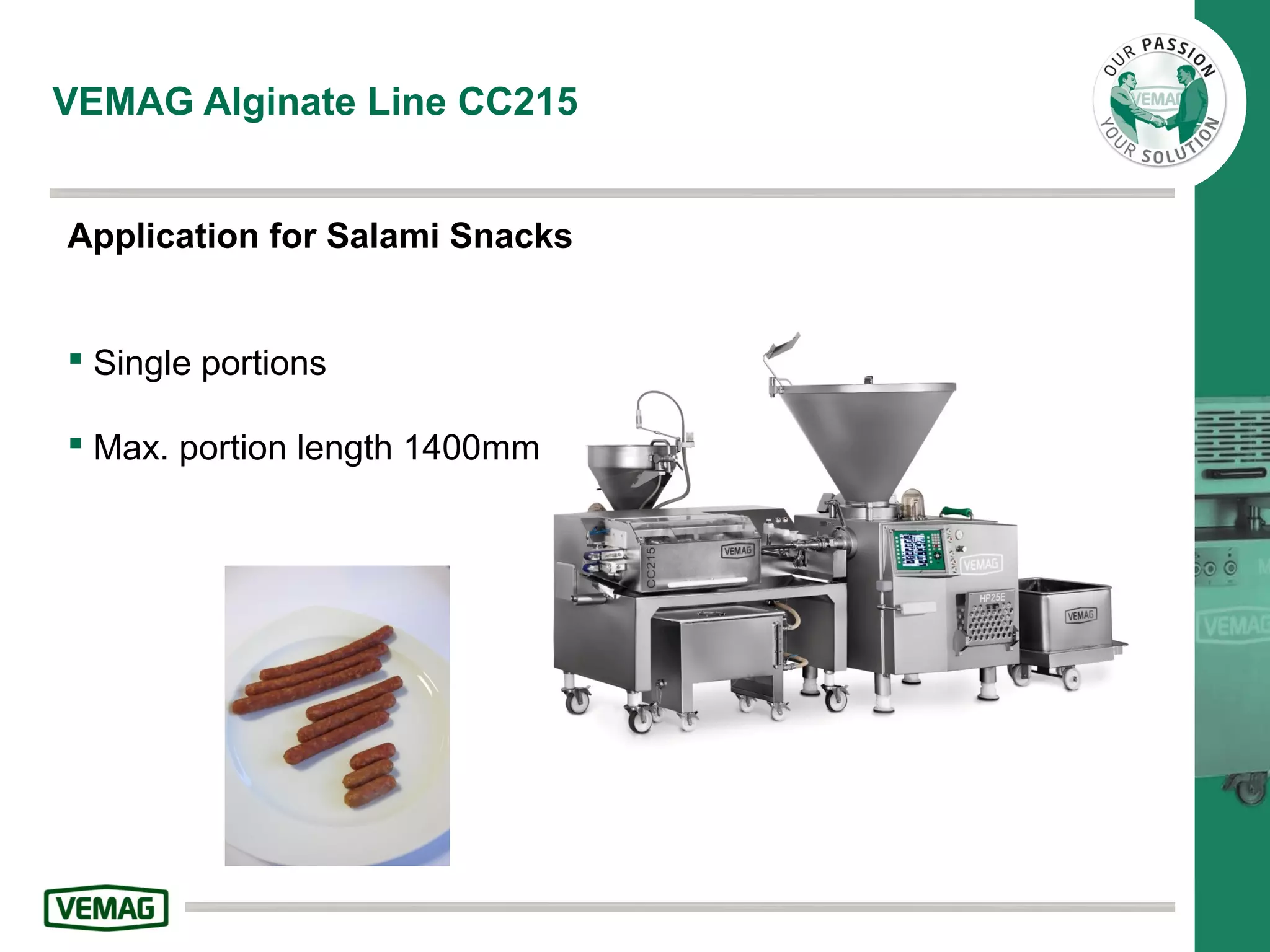 Vemag Alginate Sausage line (no collagen or natural casings) | PPT