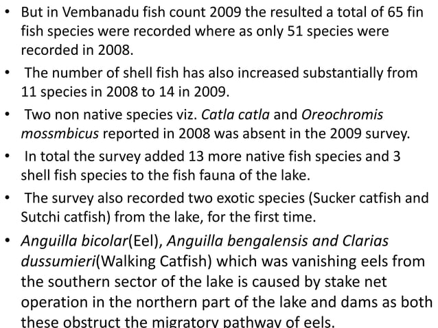 Fisheries inVembanadu kayal | PPTX | Fish and Aquariums | Pets
