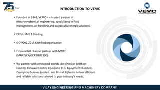 VEMC: Kirloskar Authorised Dealer in Mumbai | PPT