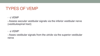 Vestibular evoked myogenic potential seminar | PPTX