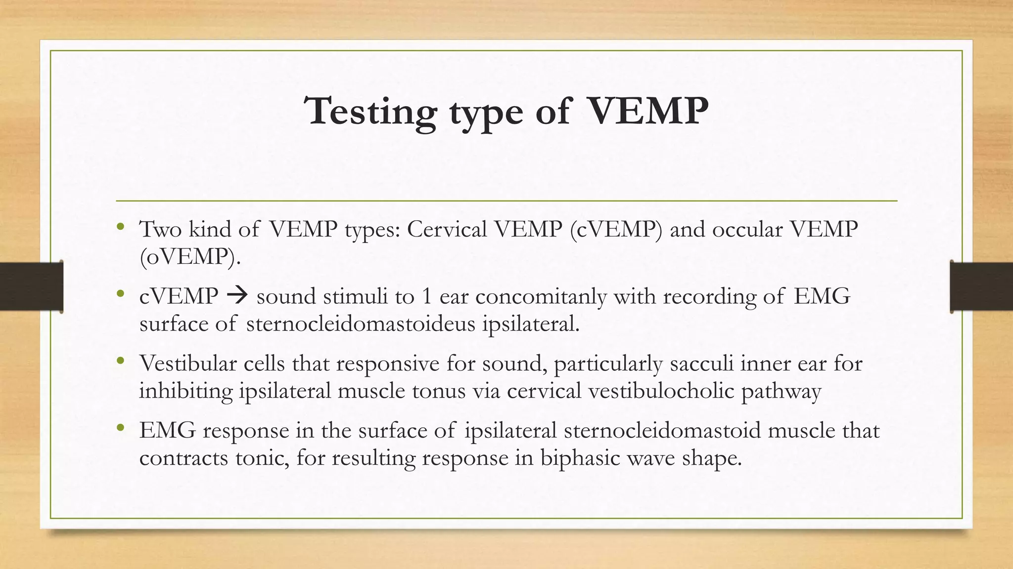 VEMP (PPT) Dr.dr.HR Yusa Herwanto, MKed(ORL-HNS), Sp.THTKL(K) | PPTX