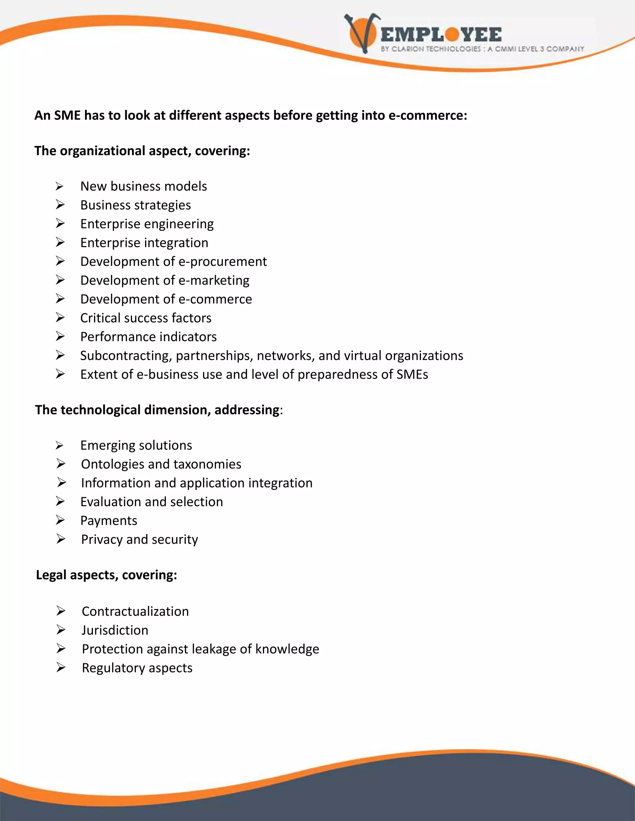 E-Commerce SME | PDF