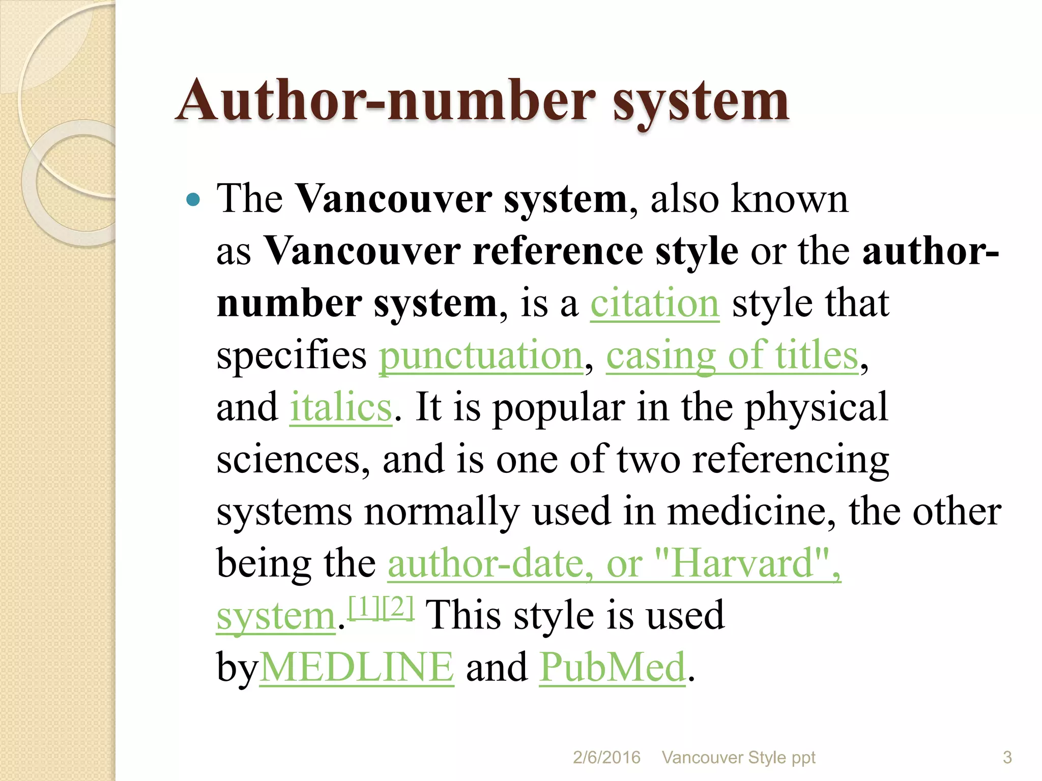 Vencouver styleppt | PPTX