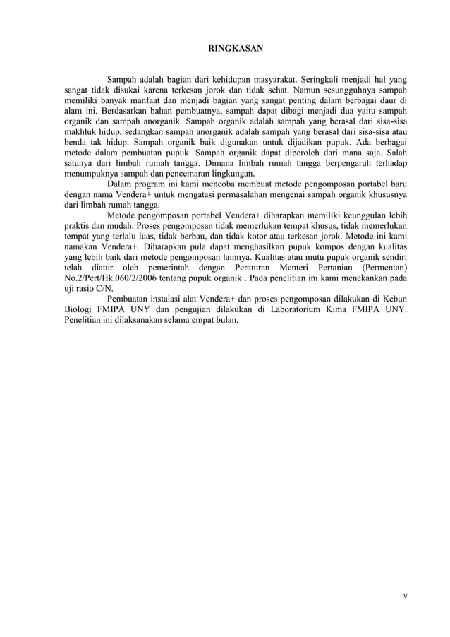 Vendera+, metode pengomposan portabel untuk skala rumah tangga | PDF