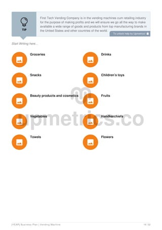 Vending machine business plan example | PDF