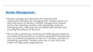 Vendor Management | PPT