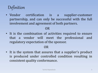 Vendor certification | PPTX
