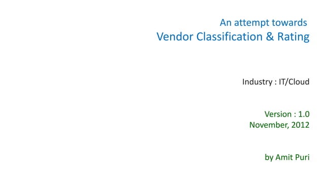 Vendor classification & rating | PPSX