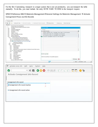 Vendor consignment configuration doc | DOC