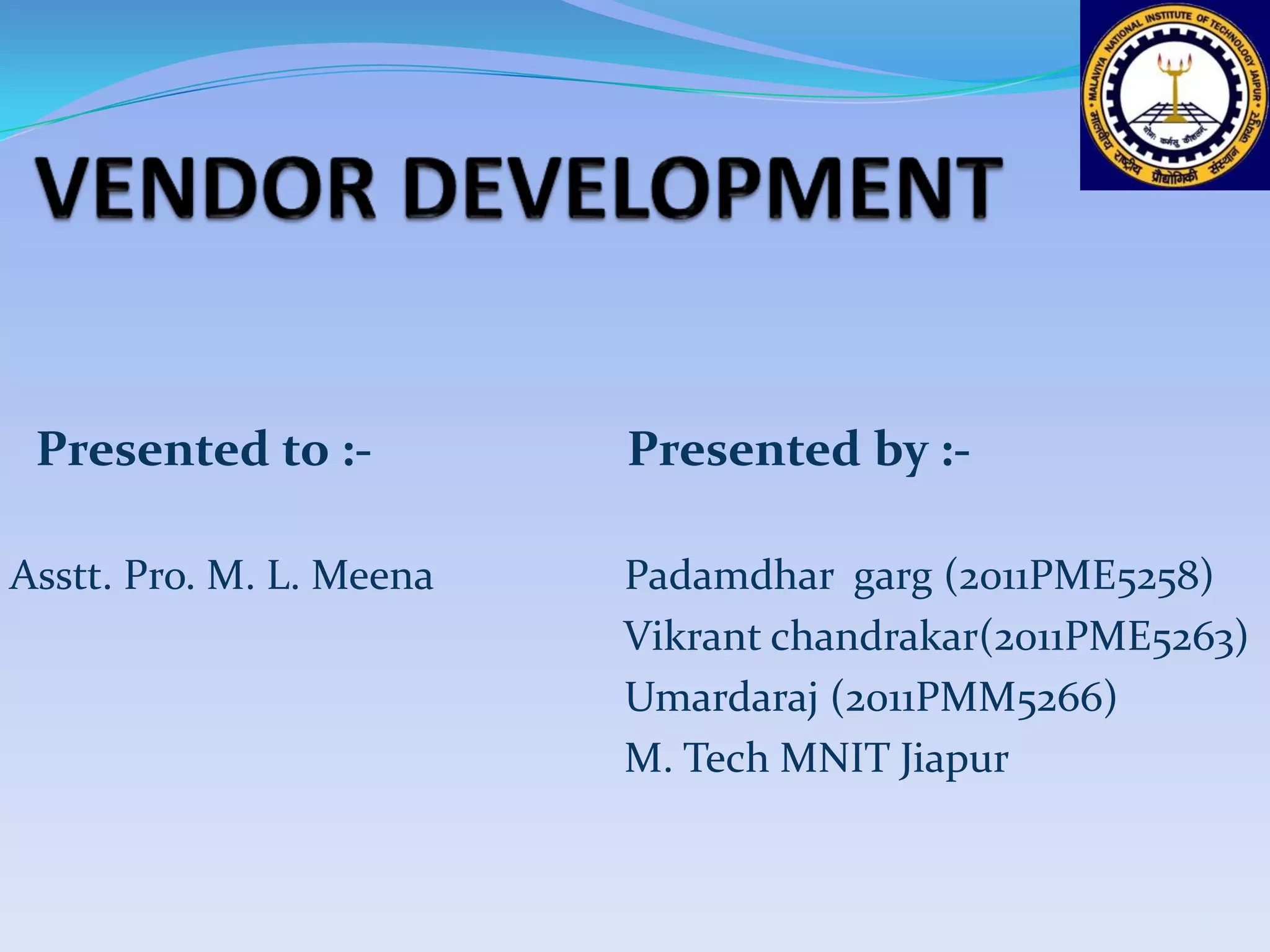 Vendor development | PPTX