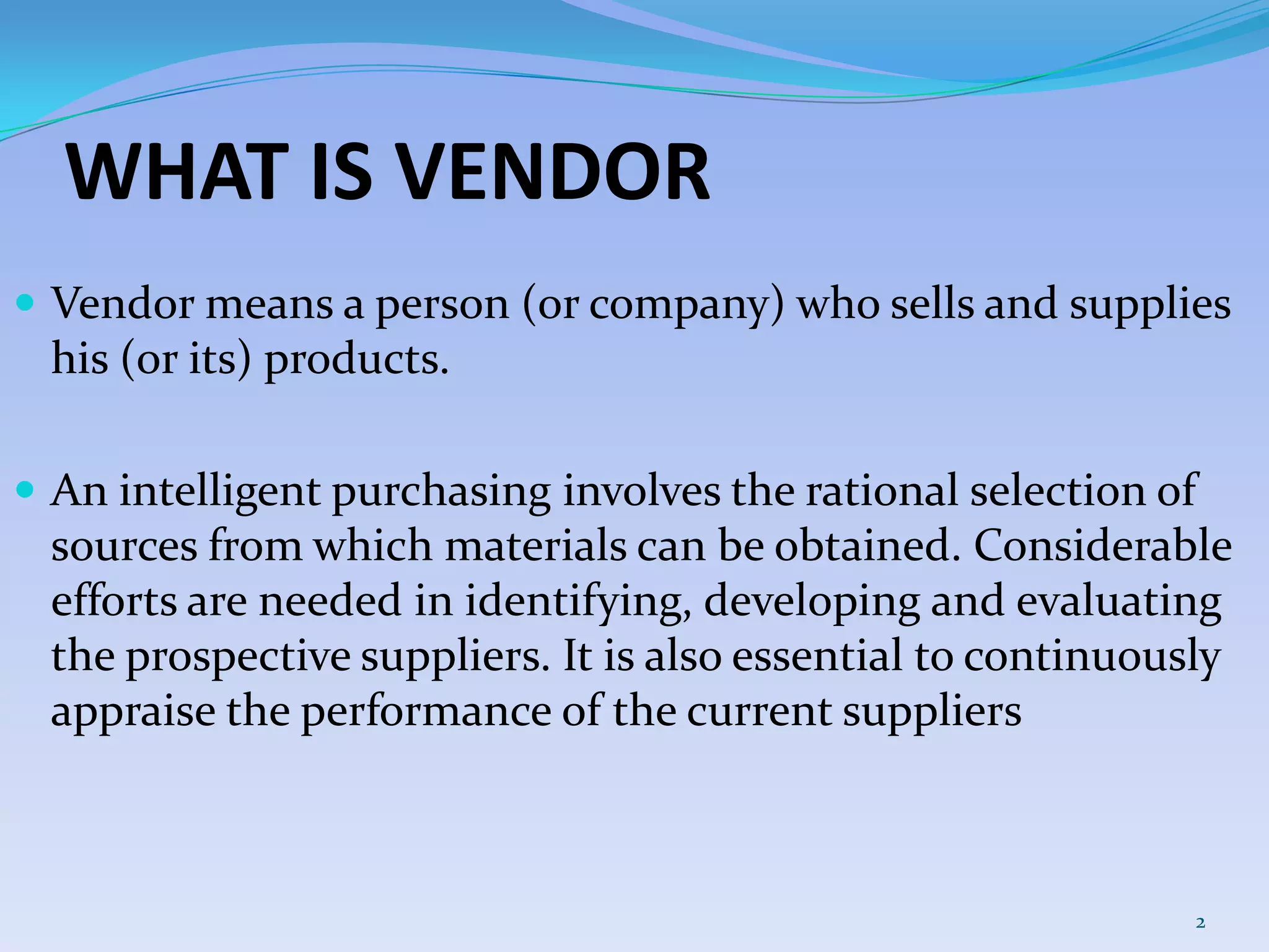 Vendor development | PPTX