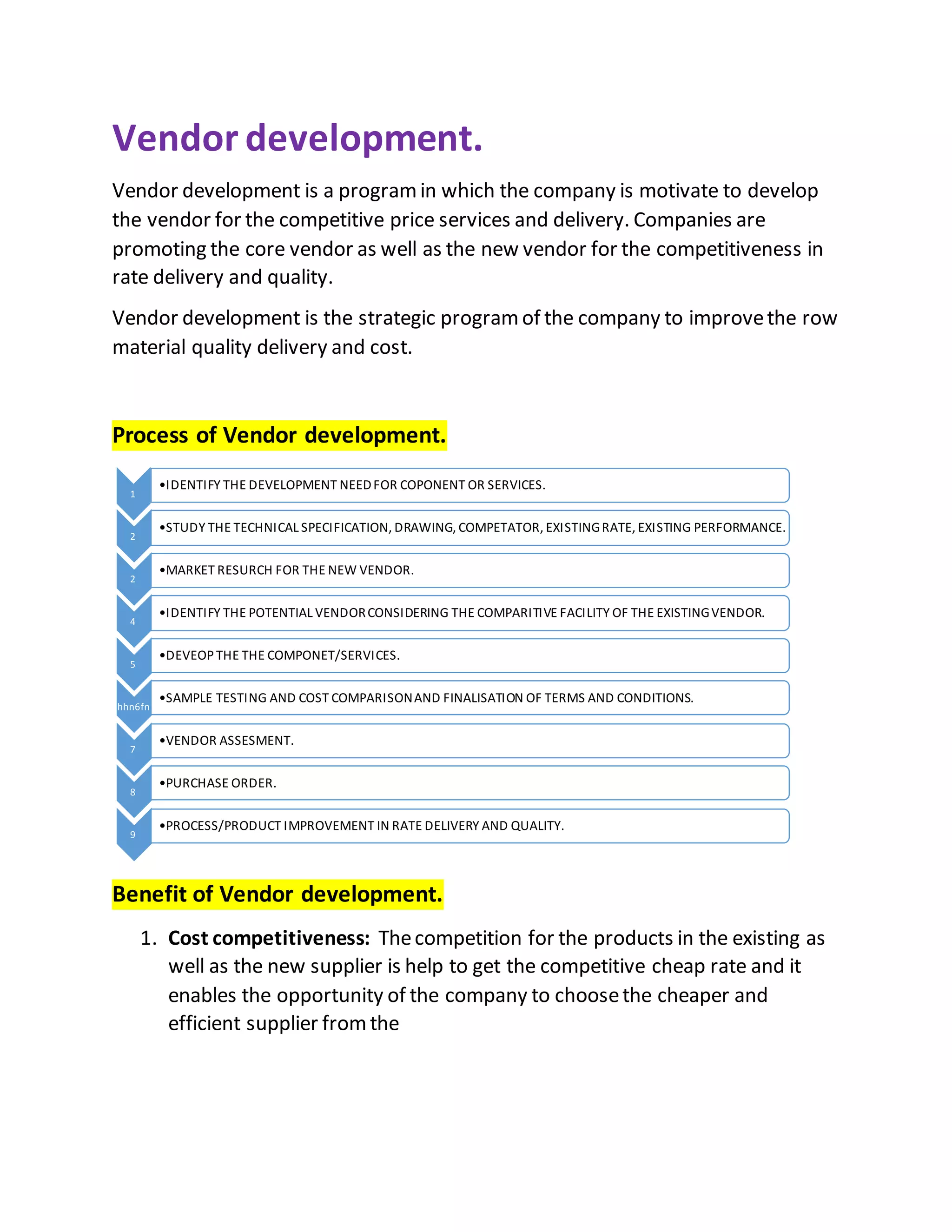 Vendor development. | DOCX