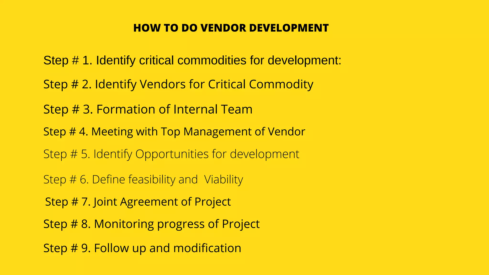 Vendor development process in supply chain | PDF