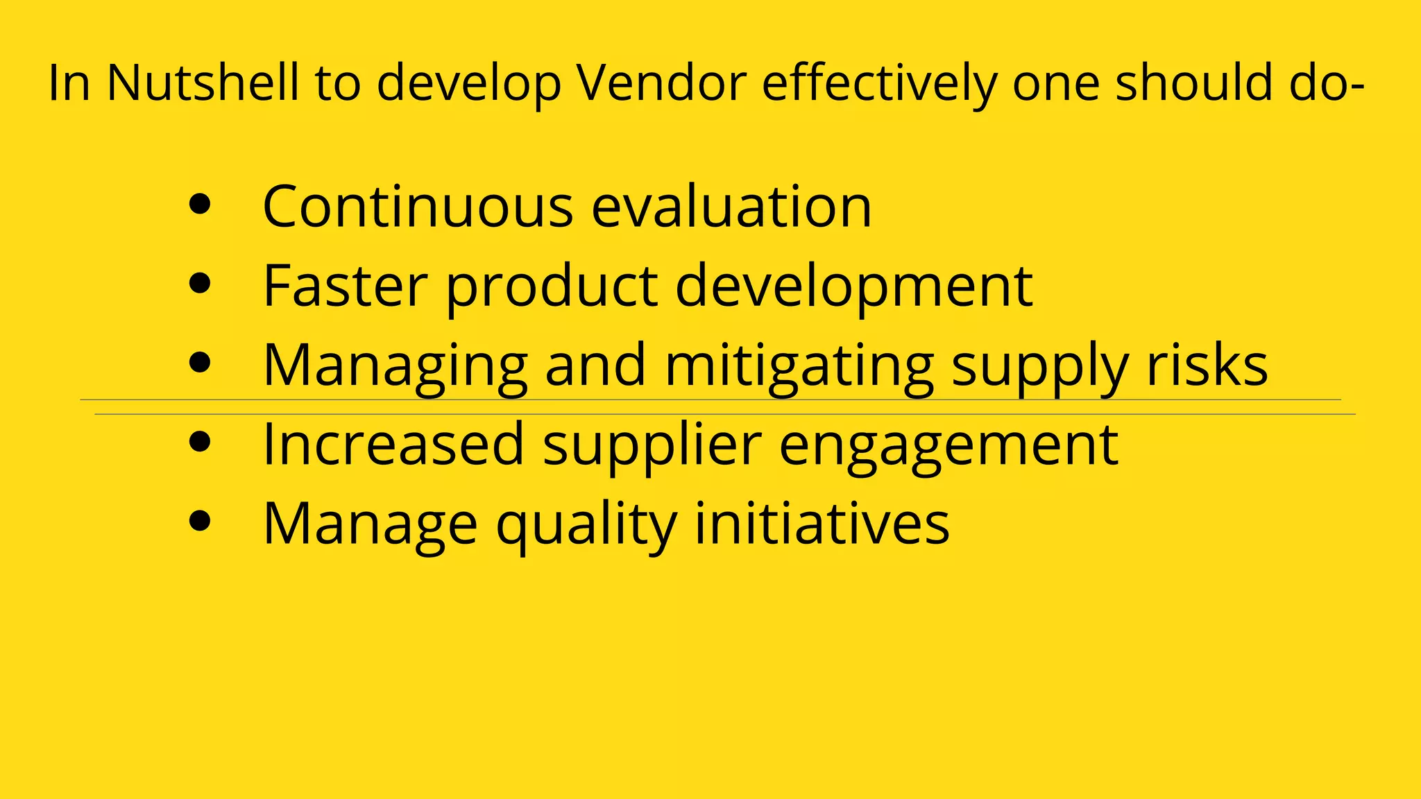 Vendor development process in supply chain | PDF