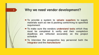 Vendor development process in supply chain | PDF