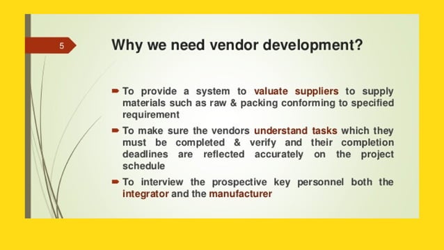 Vendor development process in supply chain | PDF