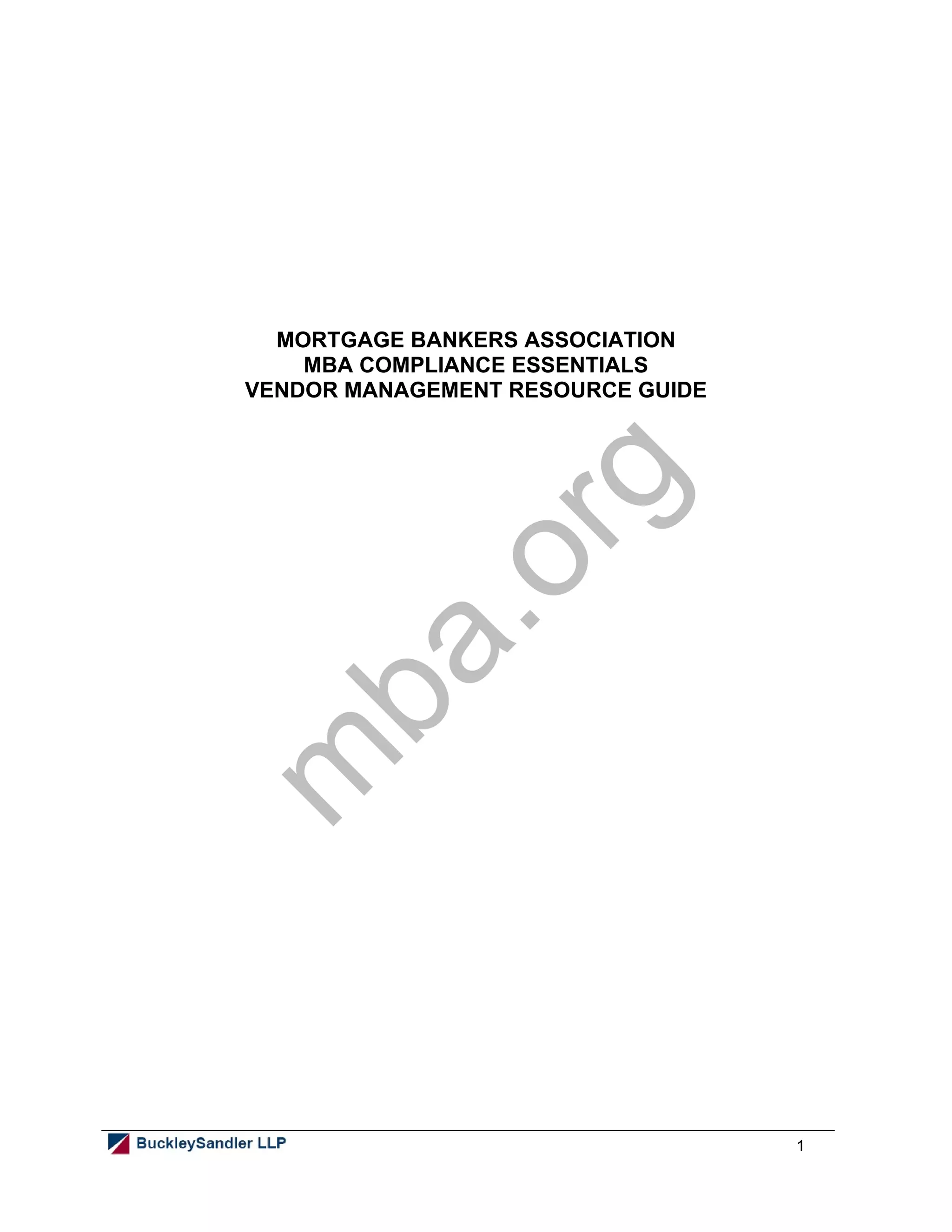 MBA Compliance Essentials: Vendor Management Resource Guide | PDF