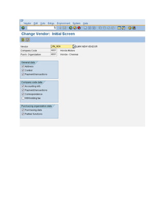 SAP Vendor master - An Example | DOCX