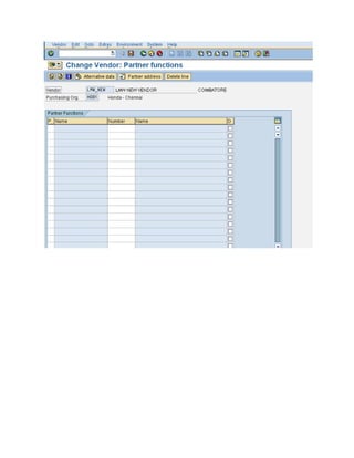 SAP Vendor master - An Example | DOCX