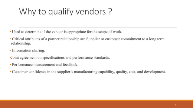 Vendor qualification | PPTX